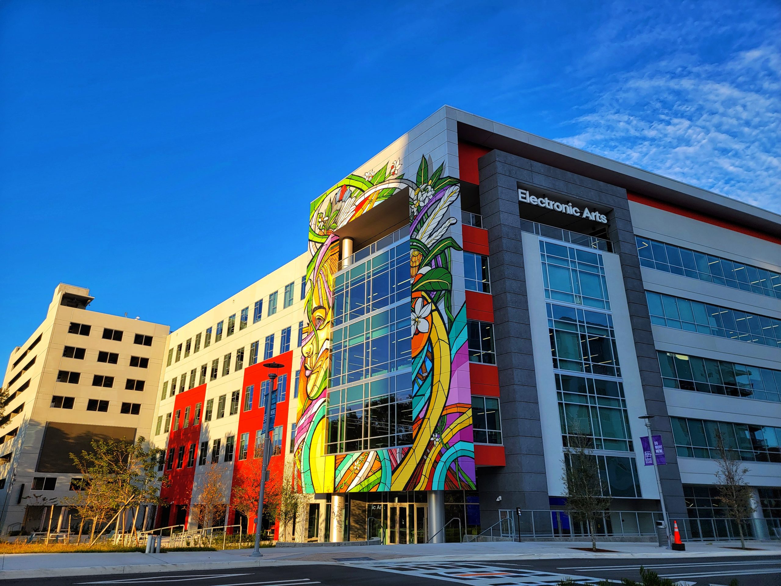 VIDEO: New mural installed on side of EA's new downtown campus - Bungalower